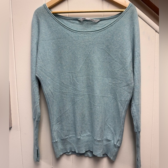 Athleta | Sweaters | Athleta Boat Neck Blue 0 Cashmere Sweater Size ...